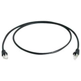Teleg&auml;rtner 100007969 RJ45 Netzwerkkabel, Patchkabel CAT 6a S/FTP 0.50 m Schwarz Flammwidrig, Halogenfrei, UL-zertifiziert 1 St.