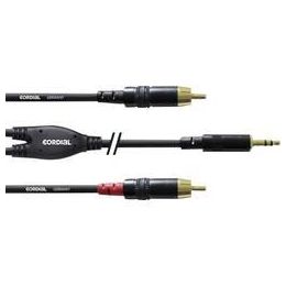 Cordial Audio Adapterkabel [1x Klinkenstecker 3.5 mm - 2x Cinch-Stecker] 6.00 m Schwarz