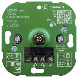 Ehmann 3900x0700 Unterputz Dimmer Geeignet f&uuml;r Leuchtmittel: Energiesparlampe, LED-Lampe, Halogenlampe, Gl&uuml;hlampe