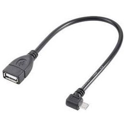 Renkforce USB-Kabel USB 2.0 USB-Micro-B Stecker, USB-A Buchse 0.10 m Schwarz mit OTG-Funktion, vergoldete Steckkontakte RF-4080777