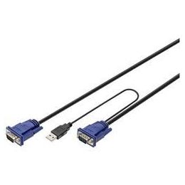 Digitus KVM Adapterkabel [1x USB-A, VGA - 1x VGA] 3.00 m Schwarz