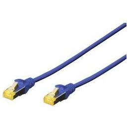 Digitus DK-1644-A-0025/B RJ45 Netzwerkkabel, Patchkabel CAT 6a S/FTP 0.25 m Blau Halogenfrei, verdrillte Paare, mit Rastnasenschutz, Flammwidrig 1 St.