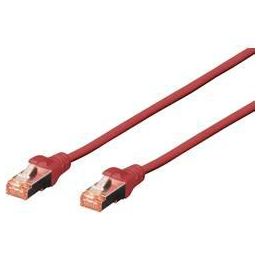Digitus DK-1644-005/R RJ45 Netzwerkkabel, Patchkabel CAT 6 S/FTP 0.50 m Rot Halogenfrei, verdrillte Paare, mit Rastnasenschutz, Flammwidrig 1 St.