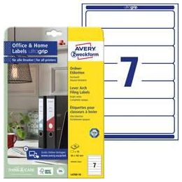 Avery-Zweckform Ordner-Etiketten L4760-10 38 x 192 mm Papier Wei&szlig; Permanent haftend 70 St.