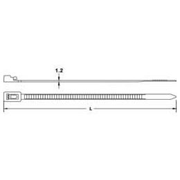 TRU COMPONENTS 1592809 TC-HVCR125BK203 Kabelbinder 125 mm 7.60 mm Schwarz L&ouml;sbar 100 St.
