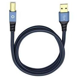 Oehlbach USB-Kabel USB 2.0 USB-A Stecker, USB-B Stecker 10.00 m Blau vergoldete Steckkontakte 9346