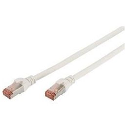 Digitus DK-1644-100/WH RJ45 Netzwerkkabel, Patchkabel CAT 6 S/FTP 10.00 m Wei&szlig; Flammwidrig, Folienschirm, Geflechtschirm, Geschirmt, Halogenfrei, Rund,