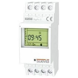 Suevia Zeitschaltuhr f&uuml;r Hutschiene DigiPro 2 2 Wechsler 16 A 250 V/AC Tagesprogramm, Wochenprogramm, Ferienprogramm, Impulsprogramm