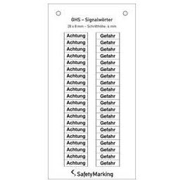 SafetyMarking 30.3560 Hinweisschild GHS-Signalw&ouml;rter Folie selbstklebend (B x H) 28 mm x 8 mm 40 St.