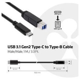 club3D USB-Kabel USB 3.2 Gen1 USB-C&reg; Stecker, USB-B Stecker 1.00 m CAC-1524