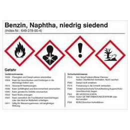 SafetyMarking 21.B2042 Hinweisschild Gefahrstoffetikett Benzin Folie selbstklebend (B x H) 148 mm x 105 mm 1 St.