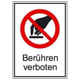 Verbotsschild Ber&uuml;hren verboten, Hygiene und Abstand Folie selbstklebend (B x H) 131 mm x 185 mm ISO 7010 1 St.