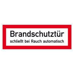 SafetyMarking 21.2548 Hinweisschild Brandschutzt&uuml;r schlie&szlig;t bei Rauch automatisch Folie selbstklebend (B x H) 297 mm x 105 mm 1 St.