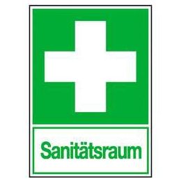 SafetyMarking 38.0073 Hinweisschild Erste Hilfe Sanit&auml;tsraum Folie selbstklebend (B x H) 200 mm x 300 mm ISO 7010 1 St.