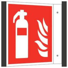 Brandschutzschild, nachleuchtend, Fahnenschild, Feuerl&ouml;scher, Gr&ouml;&szlig;e: 15 x 15 cm DIN EN ISO 7010 F001 ASR A1.3 F001