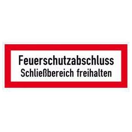 SafetyMarking 11.2863 Hinweisschild Feuerschutzabschluss Schlie&szlig;bereich freihalten Aluminium (B x H) 297 mm x 105 mm 1 St.