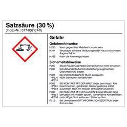 SafetyMarking 21.B1200.18 Gefahrstoffetikett G018 Salzs&auml;ure (30%) Folie selbstklebend (B x H) 105 mm x 74 mm 1 St.