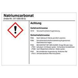 SafetyMarking 21.B1200.14 Gefahrstoffetikett G014 Natriumcarbonat Folie selbstklebend (B x H) 105 mm x 74 mm 1 St.