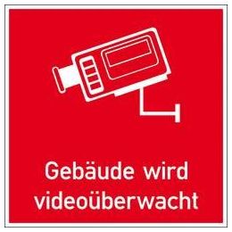 SafetyMarking 21.G5022 Hinweisschild Geb&auml;ude wird video&uuml;berwacht Folie selbstklebend (B x H) 100 mm x 100 mm 1 St.