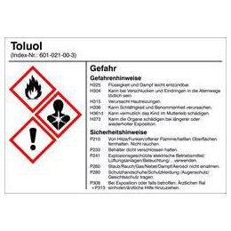SafetyMarking 21.B1200.20 Gefahrstoffetikett G020 Toluol Folie selbstklebend (B x H) 105 mm x 74 mm 1 St.