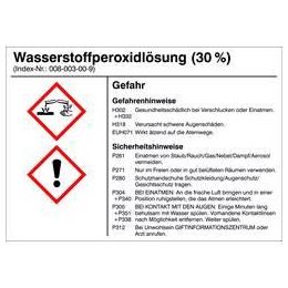 SafetyMarking 21.B1200.21 Gefahrstoffetikett G021 Wasserstoffperoxidl&ouml;sung (30%) Folie selbstklebend (B x H) 105 mm x 74 mm 1 St.