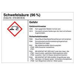 SafetyMarking 21.B1200.19 Gefahrstoffetikett G019 Schwefels&auml;ure (96%) Folie selbstklebend (B x H) 105 mm x 74 mm 1 St.