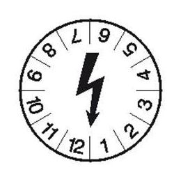 SafetyMarking 30.3808 Pr&uuml;fplakette Wei&szlig; Folie selbstklebend (&Oslash;) 15 mm 15 mm 40 St.
