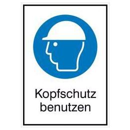 Gebotsschild Kopfschutz benutzen Folie selbstklebend (B x H) 131 mm x 185 mm ISO 7010 1 St.