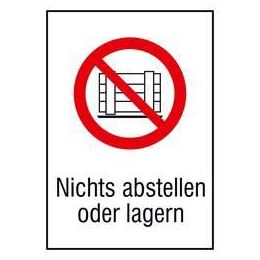 Verbotsschild Nichts abstellen oder lagern Folie selbstklebend (B x H) 105 mm x 148 mm ISO 7010 1 St.