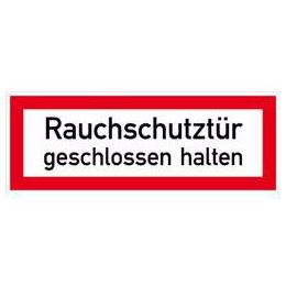 SafetyMarking 21.2861 Hinweisschild Rauchschutzt&uuml;r geschlossen halten Folie selbstklebend (B x H) 210 mm x 74 mm 1 St.