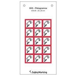 SafetyMarking 30.B1026 GHS-Gefahrenpiktogramm 05 &Auml;tzwirkung Folie selbstklebend (B x H) 25 mm x 25 mm 15 St.