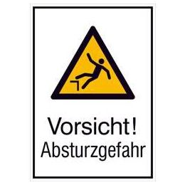 Warn-Kombischild Vorsicht! Absturzgefahr Folie selbstklebend (B x H) 131 mm x 185 mm ISO 7010 1 St.