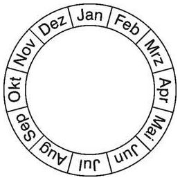 SafetyMarking 30.0814 Monatsplakette Januar - Dezember Wei&szlig; Folie selbstklebend (&Oslash;) 40 mm 40 mm 8 St.