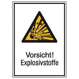 Warn-Kombischild Vorsicht! Explosivsoffe Folie selbstklebend (B x H) 131 mm x 185 mm ISO 7010 1 St.