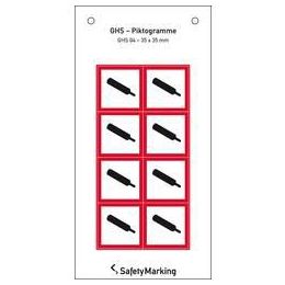 SafetyMarking 30.B1023 GHS-Gefahrenpiktogramm 04 Gasflasche Folie selbstklebend (B x H) 35 mm x 35 mm 8 St.