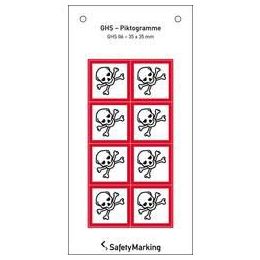 SafetyMarking 30.B1033 GHS-Gefahrenpiktogramm 06 Totenkopf Folie selbstklebend (B x H) 35 mm x 35 mm 8 St.
