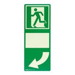 Fluchtwegschild Aluminium Hinterlegung T&uuml;rgriff f&uuml;r T&uuml;rklinke nach links SafetyMarking 15.7535 (B x H) 100 mm x 255 mm 1 St.