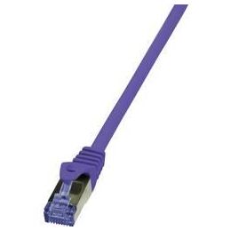 LogiLink CQ301VS RJ45 Netzwerkkabel, Patchkabel CAT 6a S/FTP 0.25 m Violett Flammwidrig, Halogenfrei, mit Rastnasenschutz 1 St.