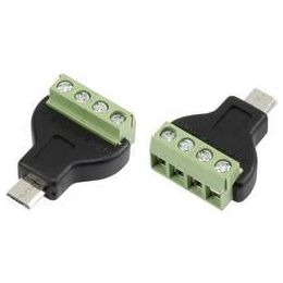 TRU COMPONENTS MN-USB4M USB-Steckverbinder mit Schraubanschluss Stecker, gerade Micro USB-Stecker Typ B Inhalt: 1 St.
