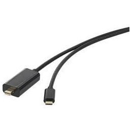 Renkforce USB-C&reg; / Mini-DisplayPort Adapterkabel USB-C&reg; Stecker, Mini DisplayPort Stecker 5.00 m Schwarz RF-3421684 USB-C&reg;-Displaykabel