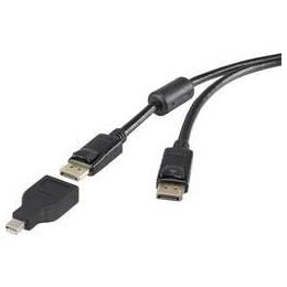 Renkforce Mini-DisplayPort / DisplayPort Adapterkabel Mini DisplayPort Stecker, DisplayPort Stecker 0.50 m Schwarz RF-3424504 vergoldete Steckkontakte, mit