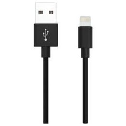 Ansmann USB-Kabel USB-A Stecker, Apple Lightning Stecker 1.20 m Schwarz Aluminium-Stecker, TPE-Mantel, beidseitig verwendbarer Stecker 1700-0078