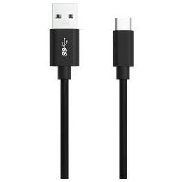 Ansmann USB-Kabel USB 3.2 Gen1 USB-A Stecker, USB-C&reg; Stecker 1.20 m Schwarz Aluminium-Stecker, TPE-Mantel, beidseitig verwendbarer Stecker 1700-0080