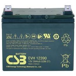 CSB Battery EVH 12390 EVH12390 Bleiakku 12 V 39 Ah Blei-Vlies (AGM) (B x H x T) 196 x 178 x 155 mm M6-Schraubanschluss Zyklenfest, Wartungsfrei, Geringe