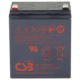 CSB Battery HR 1221W high-rate HR1221WF2 Bleiakku 12 V 5 Ah Blei-Vlies (AGM) (B x H x T) 90 x 106 x 70 mm Flachstecker 6.35 mm Wartungsfrei, Geringe