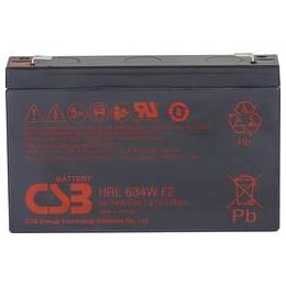 CSB Battery HRL 634W high-rate longlife HRL634W Bleiakku 6 V 8.4 Ah Blei-Vlies (AGM) (B x H x T) 151 x 99 x 34 mm Flachstecker 6.35 mm Wartungsfrei, Geringe