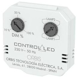 ORBIS Zeitschalttechnik OB200010 Unterputz Dimmer Geeignet f&uuml;r Leuchtmittel: Gl&uuml;hlampe, Energiesparlampe, Halogenlampe, LED-Lampe Wei&szlig;