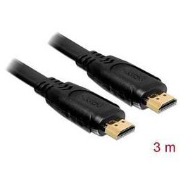 Delock HDMI Anschlusskabel HDMI-A Stecker, HDMI-A Stecker 3.00 m Schwarz 82671 4K UHD HDMI-Kabel