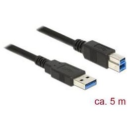 Delock USB-Kabel USB 3.2 Gen1 USB-A Stecker, USB-B Stecker 5.00 m Schwarz vergoldete Steckkontakte 85070