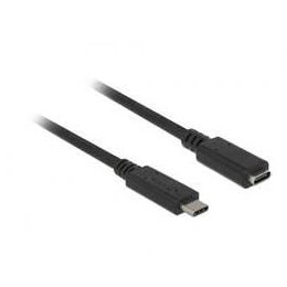 Delock USB-Kabel USB 3.2 Gen1 USB-C&reg; Stecker, USB-C&reg; Buchse 1.50 m Schwarz 85534